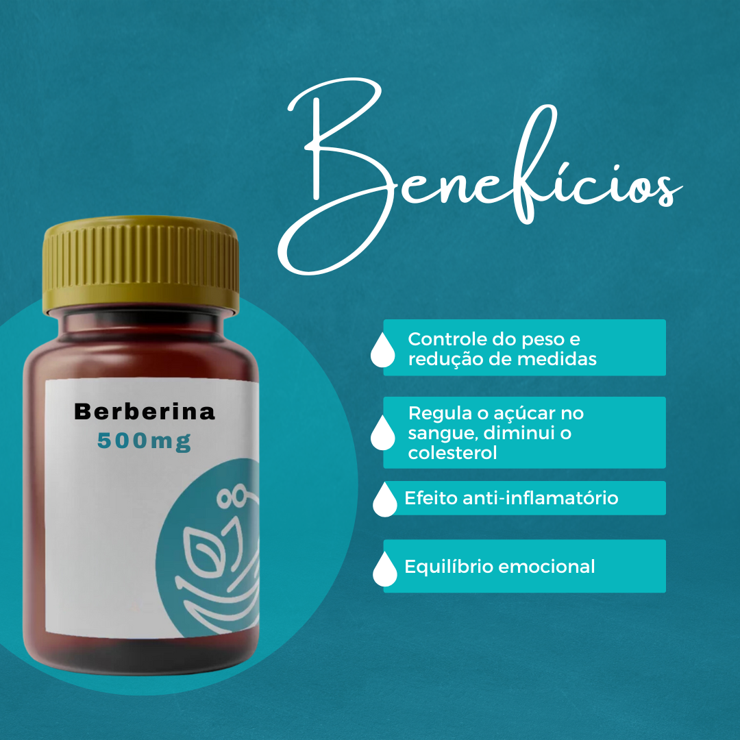 Berberina 500mg com 30 cápsulas